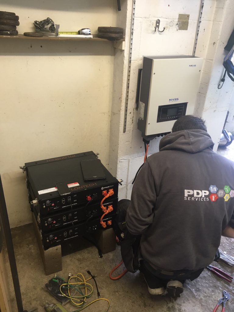 Chris Handel’s solar battery installation. | HKDEnergy